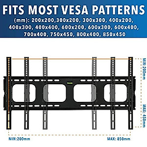Mount-It! Large Tilting TV Wall Mount Bracket | 42 43 50 55 58 65 70 75 80 Inch | 220 Pound Capacity | VESA Compatible | Low Profile | Flat Screens