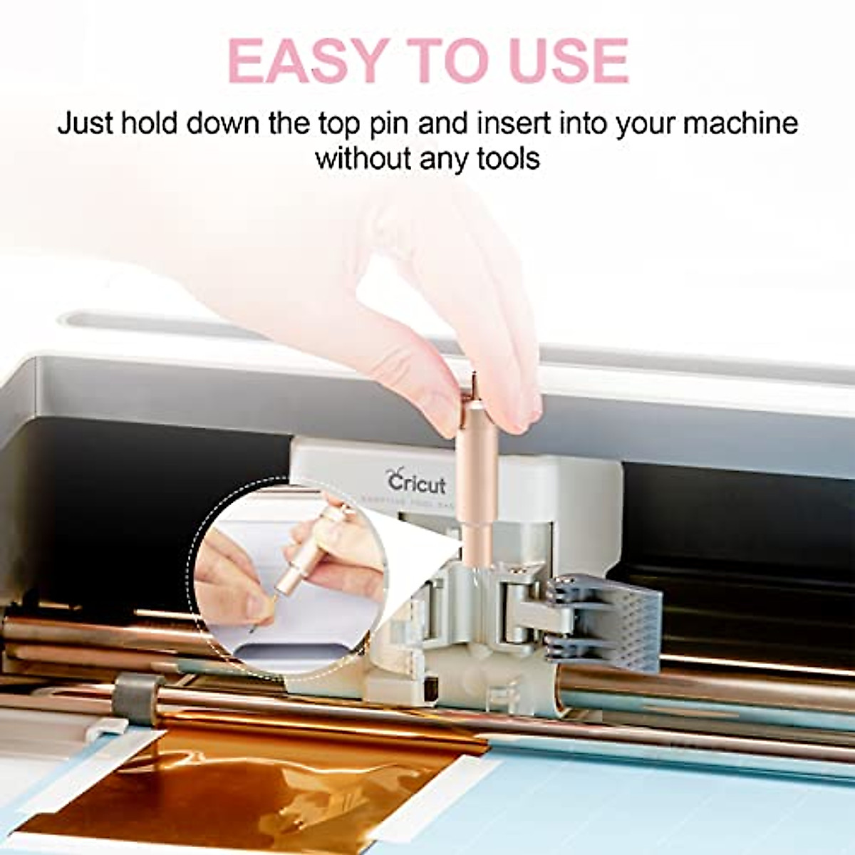 Premium Fine Point Blade for Cricut, Fabric Bonded Blade and Housing, Cutting Blades Replacement for Maker 3/Maker/Explore 3/Explore Air 2/Air/One, Explore Maker - Gold