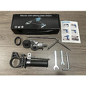 Electric Drill Plate Cutter, Electric Drill Shears Attachment Cutter Nibbler, Double Headed Sheet Metal Nibbler Cutter, Safe and Durable Drill Attachment for Metal Cutting