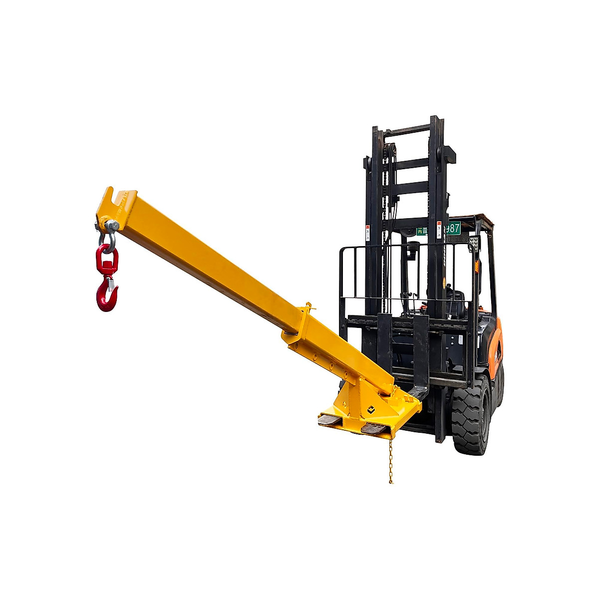 BREVELTION 6600LB Forklift Mobile Crane, Lifting Forklift Extension Attachments Jib Boom Crane, W/Telescopic Boom 63"-98", for Forklift Towing Handling