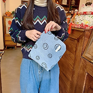 Hysnan Travel Makeup Bag Cosmetic Bag for Women, 3 Pieces Corduroy Makeup Organizer Bags Girls Makeup Pouch Large Capacity Travel Toiletry Bag