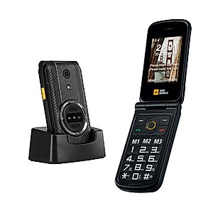 AGM M8 4G Rugged Flip Phone, Large Button Cell Phone for Seniors, Waterproof/Drop-Proof, SOS Side Key, Hearing Aid Compatible, Fast Dialing, 104dB Powerful Speaker, Big Keypad, Dual SIM, T-Mobile ONLY