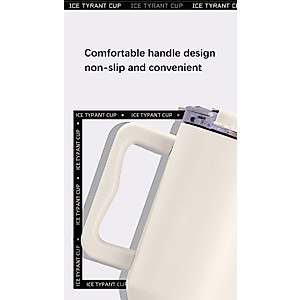 TLINNA 40oz Stainless Steel Vacuum Insulated Tumbler with Lid and Straw for Water, Iced Tea or Coffee, Smoothie and More (Gream White, 40 oz)