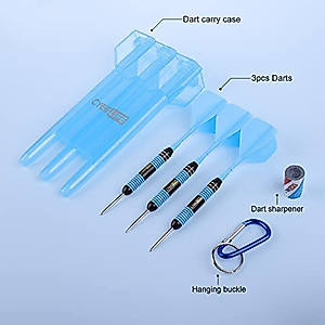 CyeeLife Steel tip Darts 24g with Carrying case Blue