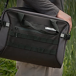 Lunkerhunt Fishing Sling Bag with Adjustable Strap | Tackle Bag with Tackle Box trays (1 included) | 2 Removable Fishing Gear Bags | Water-Resistant TPE fabric |Messenger Bag for Fishing