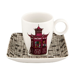 Vista Alegre Alma Do Porto Coffee Cup and Saucer, Set of 4 with Gift Box