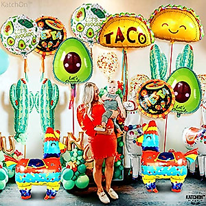 KatchOn, Fiesta Balloons for Fiesta Party Decorations - Giant 39 Inch, Pack of 10 | Llama Balloons, Taco Balloons for Mexican Party Decorations | Taco Party Decorations | Cinco De Mayo Decorations