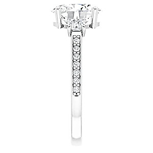 4 CT Oval Cut VVS1 Colorless Moissanite Engagement Ring Set, Wedding/Bridal Ring Set, Sterling Silver Vintage Antique Anniversary Classic Ring Sets Gift for Woman (4)