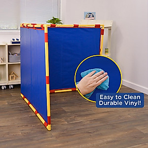Children's Factory Big Screen Right Angle PlayPanel, Kids Room Divider, Classroom Privacy Screen, Blue