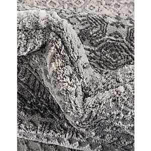 Unique Loom Finsbury Collection Area Rug - Sarah (9' x 12' Rectangle, Gray/ Ivory)