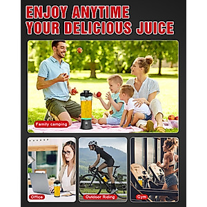 Personal Blender, Portable Blender for Shakes and Smoothies with 6 Blades, 20 Oz Mini Blender Portable with USB Rechargeable, Made with BPA-Free Material Personal Blender for Kitchen, Home, Gym