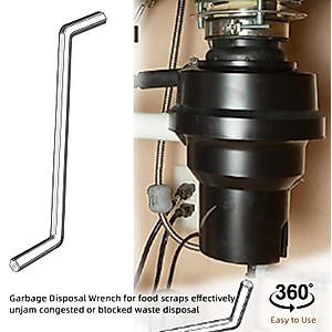 woiron Garbage Disposer Unjamming Wrench with 2 PCS Garbage Disposal Allen Wrench Tool,Garbage Disposal Wrench Tool,for Remove Clogging Above The Sink