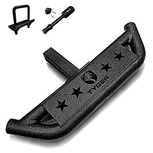 Tyger Auto TG-HS8U81238 Hitch Armor Compatible with Vehicles with 2" Hitch Receiver | Textured Black | Hitch Step | Rear Bumper Guard Protector | with Pin Lock and Stabilizer