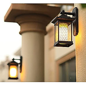 NNAA Exterior Wall Lantern Waterproof Sconce Square Aluminum Housing Outdoor E27 Wall Lamp Carriage Light Home Outside Lighting for Villa Entrance Courtyard Garden Decor