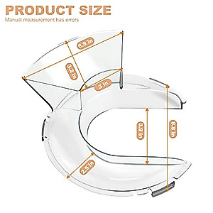 Puxyblue KN1PS Pouring Shield Latest upgraded 4.5 and 5 Quart Stainless Steel Bowls Tilt Head Stand Mixer Bowls 1year Warranty