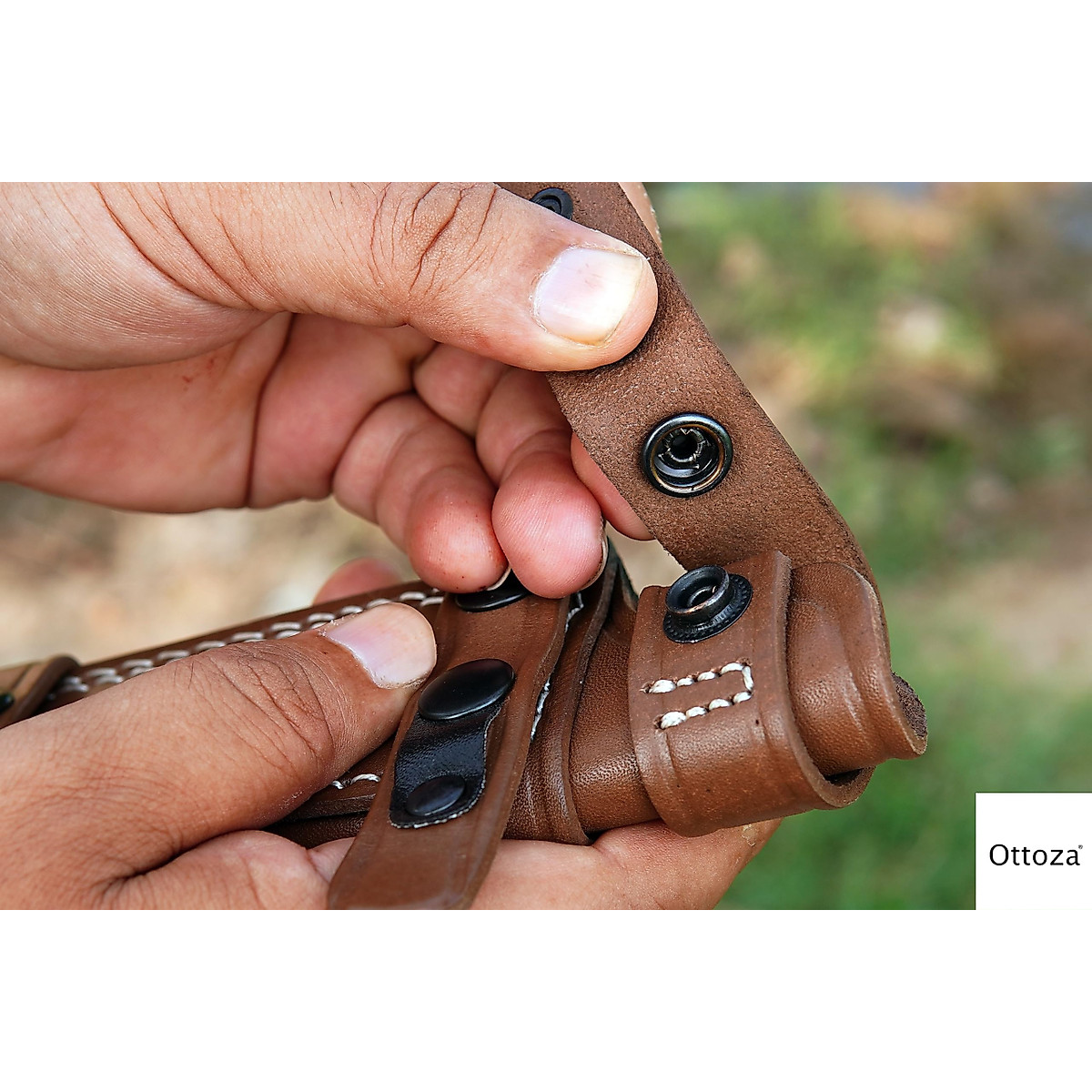 Ottoza TOP GRAIN Leather Knife Sheaths for Fixed Blade Knives, LEFT HAND Leather Knife Sheath for Belt, Leather Knife Holster Belt Knife Holder, Horizontal Knife Sheath for Belt No:9