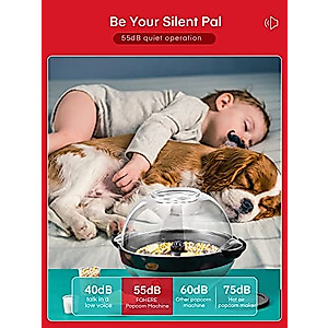 Popcorn Machine, 28cups Popcorn Maker with Stirring Rod, Detachable & Nonstick Plate, Hot Oil Popcorn Popper Maker Easy to Use, 6Qts Large Lid for Serving Bowl, 2 Measuring Spoons & Cool Touch Handles