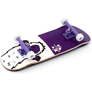 Teak Tuning 32mm Pro Fingerboard Heat Transfer Graphic Complete - Fully Assembled with Pro Level Parts - Pro Shaped Wood Deck (34x97mm), UltraSpin Wheels, Prodigy Trucks - Purple Yeti