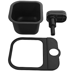MAGICLULU Table Mount Trash Can,Mini Desk Hanging Trash Bin Tiny Waste Bin Makeup Pad Garbage Holder Countertop Trash Can for Coffee Vanity Table Kitchen Black