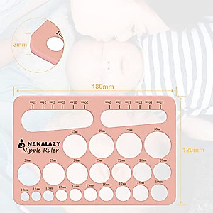 Nipple Sizer, Flange Measuring Tool for Breast Pump Flanges - Compatible, Silicone Flanges, Breast Pump Cushion, Flange Inserts, Nipple Ruler for Flange Sizing - Circle Ruler Design-Pink