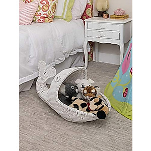 KOUBOO 1060104 Rattan Whale Storage Basket, White