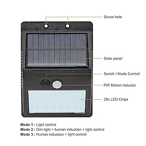 CHEVUE ZeZhen LED Light Bulbs 2pcs Outdoor 28 LED Solar Lamp Separable 3 Modes Waterproof PIR Motion Sensor Solar Wall Light for Home Garden Street Decoration LED Light Bulb