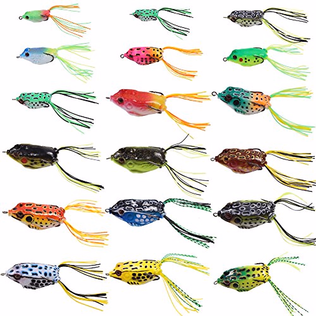 Hollow Body Frog Freshwater & Saltwater Float on Water Lure Kit (18 PCS)
