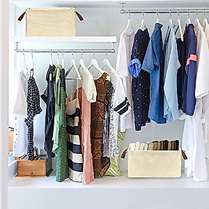 Tasmegol Clothes Steel Frame Storage Drawer Organizer Bins Foldable Closet Underwear Dresser Wardrobe Linen Fabric Cloth Box for Clothing Sock Bra Folded Pants Shirt（3 Sets Beige）