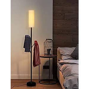 ELINKUME LED Floor Lamp for Living Room,67" Modern Floor Lamp with Remote,Dimmable RGB Clothes Hanging Standing Lamp-Remote & WiFi APP Controlled, Includes 9W Bulb for Bedroom,Corner Space