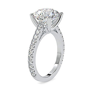 1/2 Carat Natural Diamond and 4 1/2 Carat Moissanite Engagement Ring for Women in 18k White Gold (I-J/G, SI1-SI2/VS2, cttw) Promise Ring for Her Size 8 by VVS Gems