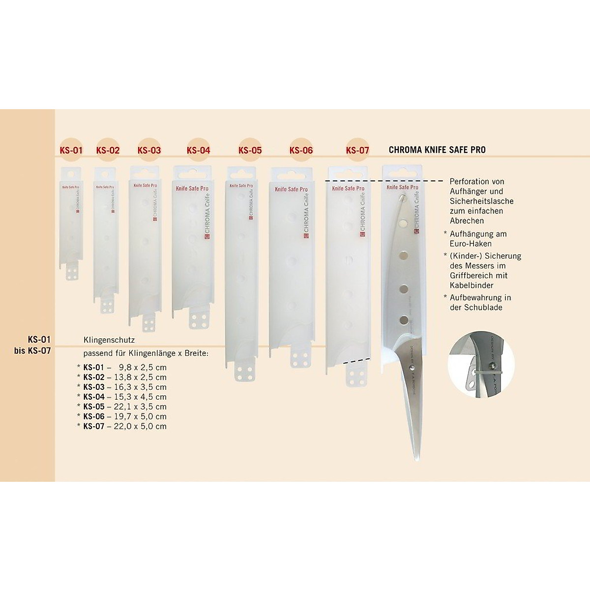 Chroma Knife Guard Kitcen Cutlery, Multicolor