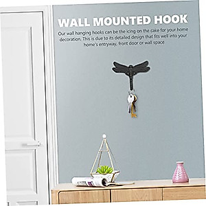 NOLITOY 3 Sets Dragonfly Hook Hat Wall Hangers Utility Hook Dragon Towel Hook Key Hooks Decorative Wall Hooks Hat Mounted Hooks Dragonfly Design Hook Bath Towel Coat Wrought Iron