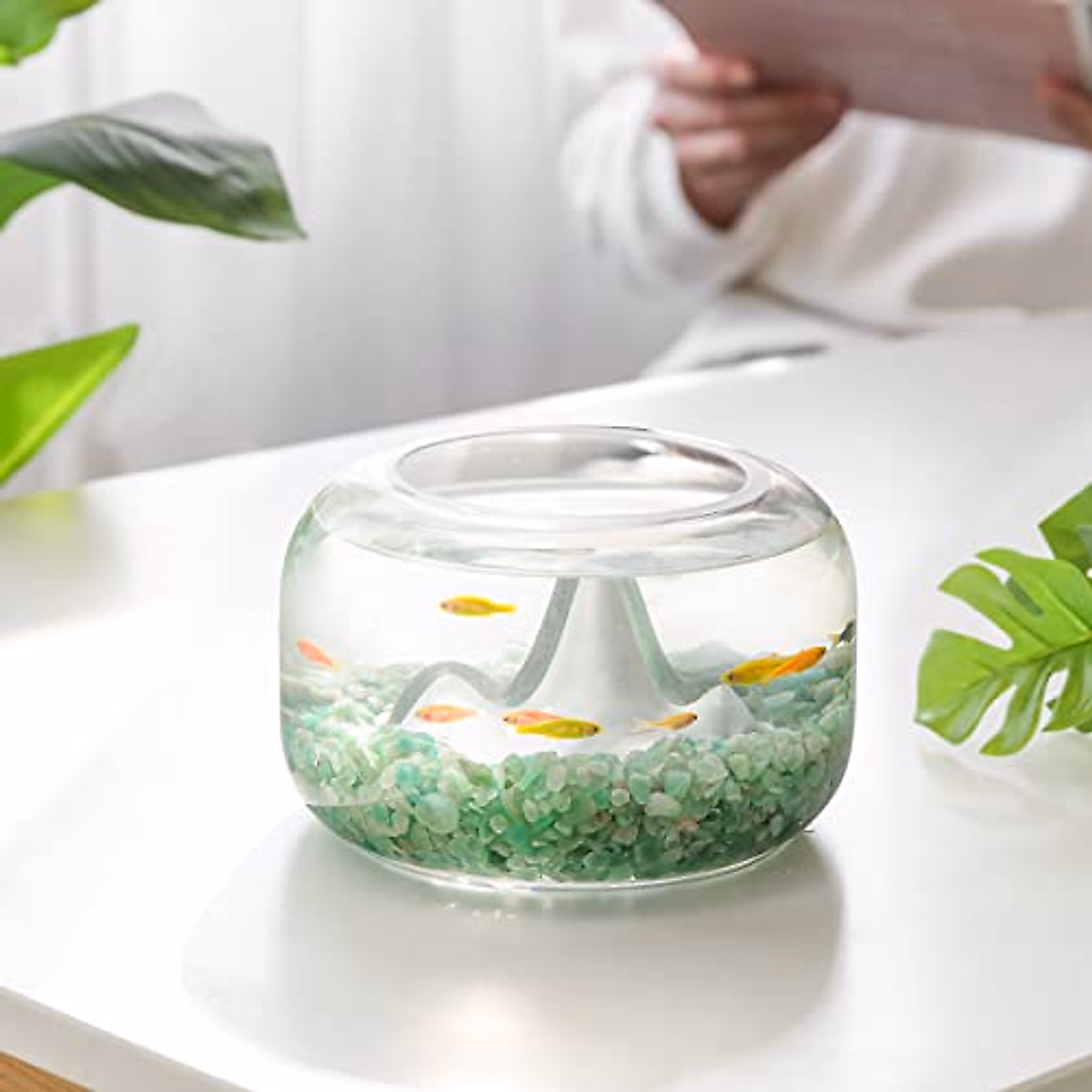 T4U Crystal Chips Stone Crushed Quartz Jade Pebbles 1LB - Fluorite Tumbled Gravel Small Decorative Pebbles Bulk, Mini Polished Rocks Sand Pieces for Crafts, Vases Filler, Plants, Aquarium Gravel Rocks