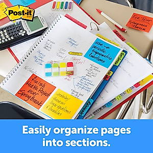 Post-it Tabs.625 in Solid, Aqua, Lime, Yellow, Red, 10/Color, 40/Dispenser (676-ALYR)