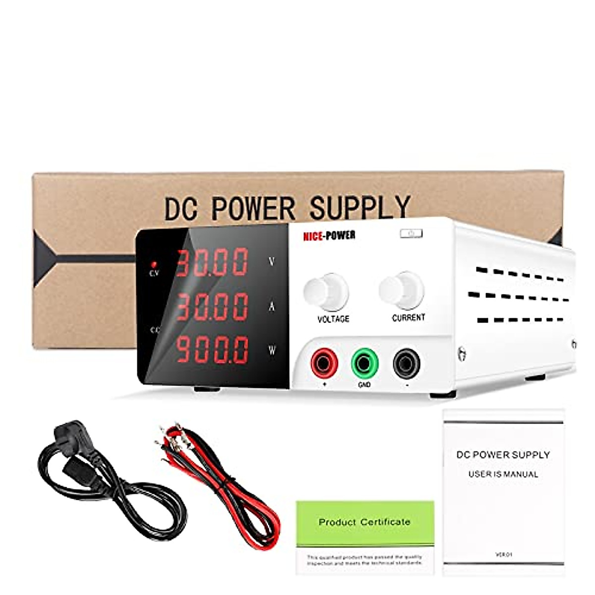DC Power Supply Variable 30V 30A Professional DC Power Supply Adjustable Source 60V 10A 20A 4 Digits Current Voltage Stabilizer Regulator High Precision Bench Linear Power Supply ( Color : 30V 20A )