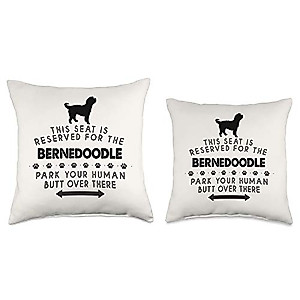 Bernedoodle All Funny Gifts Funny Bernedoodle Seat Reserved Park There Mom Dad Gift Throw Pillow, 18x18, Multicolor