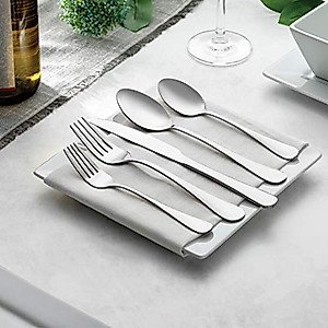 20-Piece Stainless Steel Silverware Set - Attractive Mirror Finished Flatware Set - Serving for 4, Classic Cutlery set for Home/Restaurant - Includes Spoons, Forks & Knifes - Dishwasher Safe Utensils