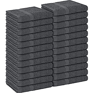 Utopia Towels - Salon Towel, Pack of 24 (Not Bleach Proof, 16 x 27 Inches) Highly Absorbent Cotton Towels for Hand, Gym, Beauty, Hair, Spa, and Home Hair Care, Grey