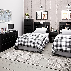 Prepac Astrid 6 Drawer Dresser for Bedroom, Tall Chest of Drawers, Bedroom Furniture, Clothes Storage and Organizer, 16.75" D x 20" W x 52.25" H, Black, BDBH-0401-1