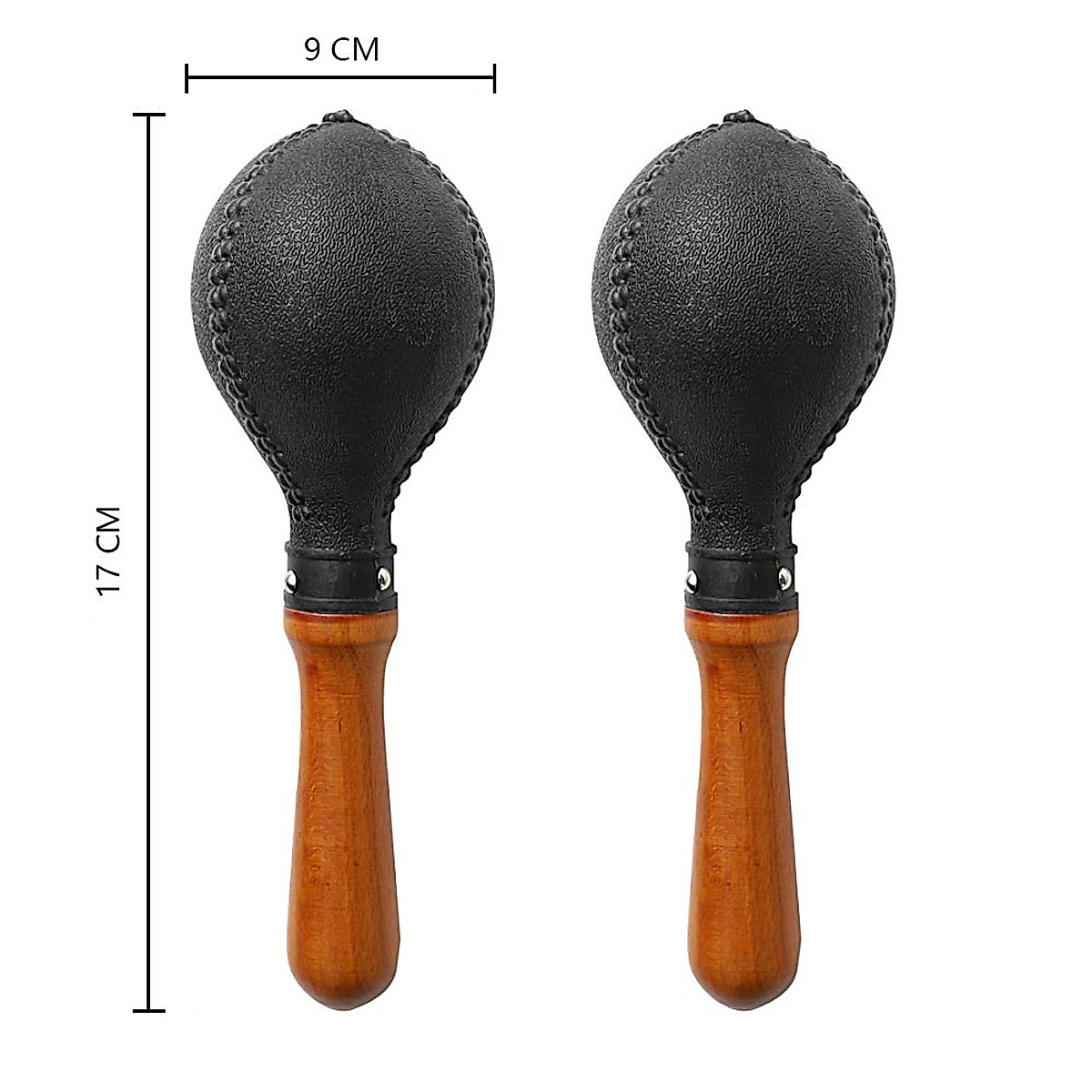 Percussion Maracas Pair of Shakers Rattles Sand Hammer Percussion Instrument with ABS Plastic Shells and Wooden Handles for Live Performances and Recording Sessions