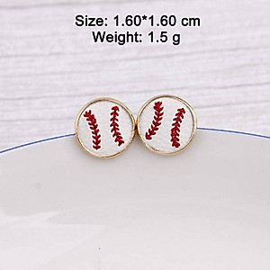 tenghong2021 2 Pairs Baseball Earrings Jewelry Baseball Stude Earring Baseball Pendant Dangle Sports Earrings for Women-White