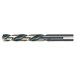 Cle-line C23702 Heavy Duty Mechanics Length Drill, High Speed Steel, Black and Gold Finish, Straight Shank, 135-Degree Split Point, 1/8 Drill Diameter (Pack of 12)
