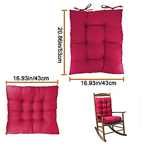 POPOO Bench Cushion Swing Cushion for Lounger Garden Furniture Patio Lounger Indoor/Outdoor, 16x20 inch Soft Cotton Recliner Chair Seat Cushion (Red)