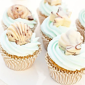 5 Pcs Seashell Silicone Mold Cake Fondant Silicone Mold Seashell Conch Baking Molds for DIY Cake Decoration Chocolate Candy Polymer Clay Crafting Projects