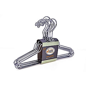 10 Quality Metal Children Hangers, Swivel Hook, Stainless Steel Heavy Duty Wire Clothes Hangers (10, Kids - 12" inch)