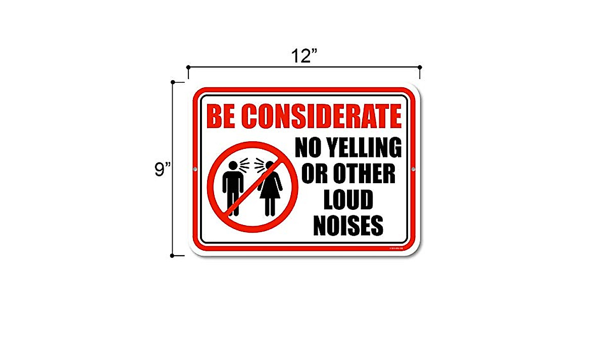 Honey Dew Gifts Quiet Sign - No Yelling Aluminum Wall Decor