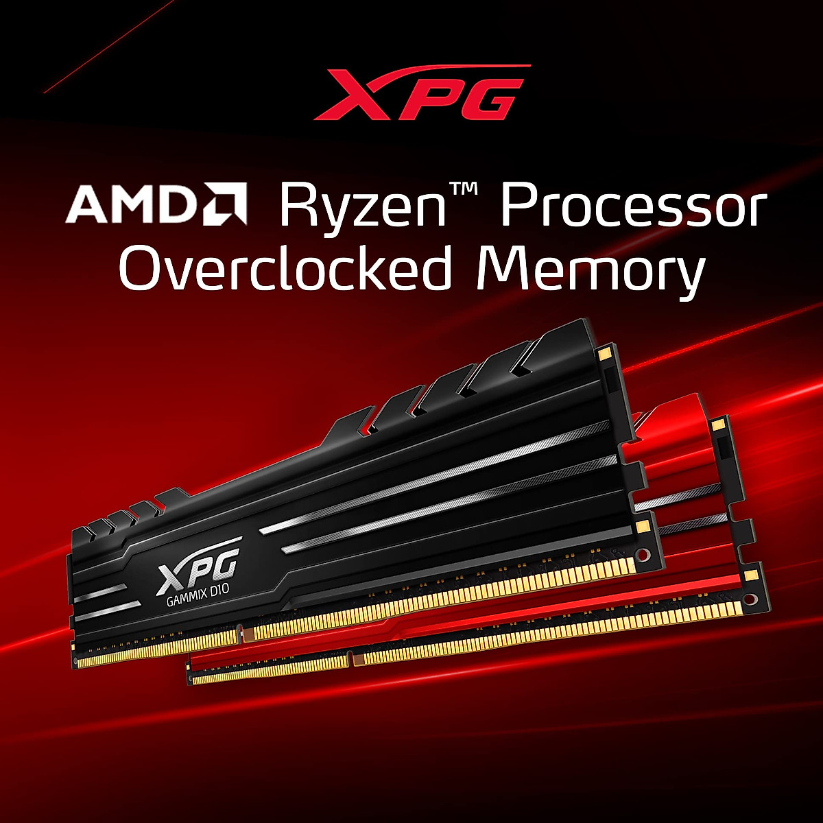 ADATA XPG GAMMIX D10 - DDR4 - Modul - 8 GB - DIMM 288-PIN - 3200 MHz / PC4-25600 - ungepuffert Black