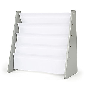 Humble Crew Extra-Large Kid's Toy Organizer, 20 Storage Bins, Universal, Grey/White & Crew Kids Book Rack Storage Bookshelf, Grey/White