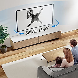 Pipishell TV Wall Mount Full Motion for Most 26-55 Inch TVs, Wall Bracket TV Mount with Articulating Swivel Tilt Leveling Holds up to 66lbs Max VESA 400x400mm for LED LCD OLED 4K Flat Curved Screen