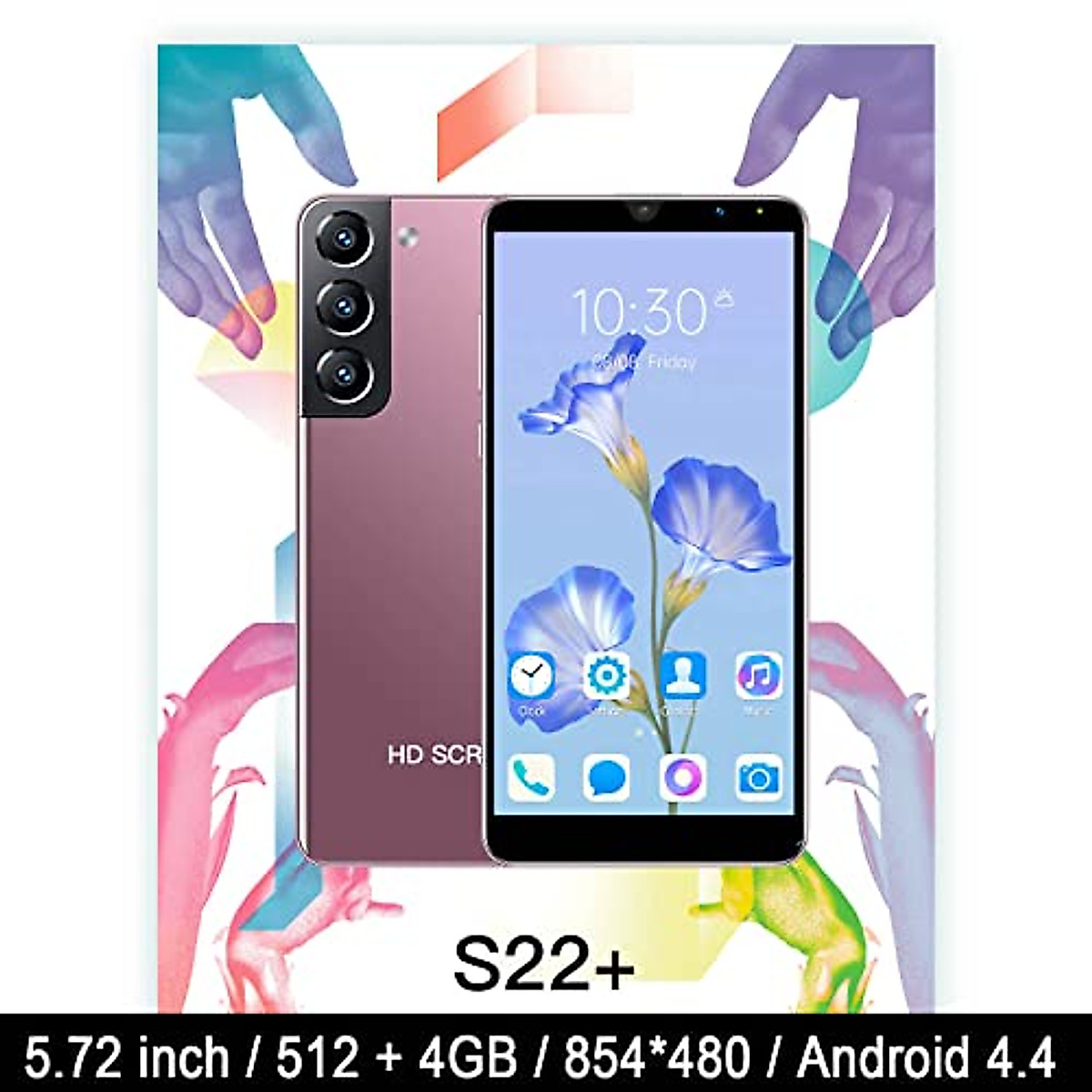 Unlocked Smart Phone, Android Mobile Phone HD Full Screen Phone, Dual SIM Unlocked Cell Phone 2200mAh Battery, 5.72-inch Touch Screen Mobile Cell Phone, 512MB+4GB RAM, 2MP+5MP (Purple)